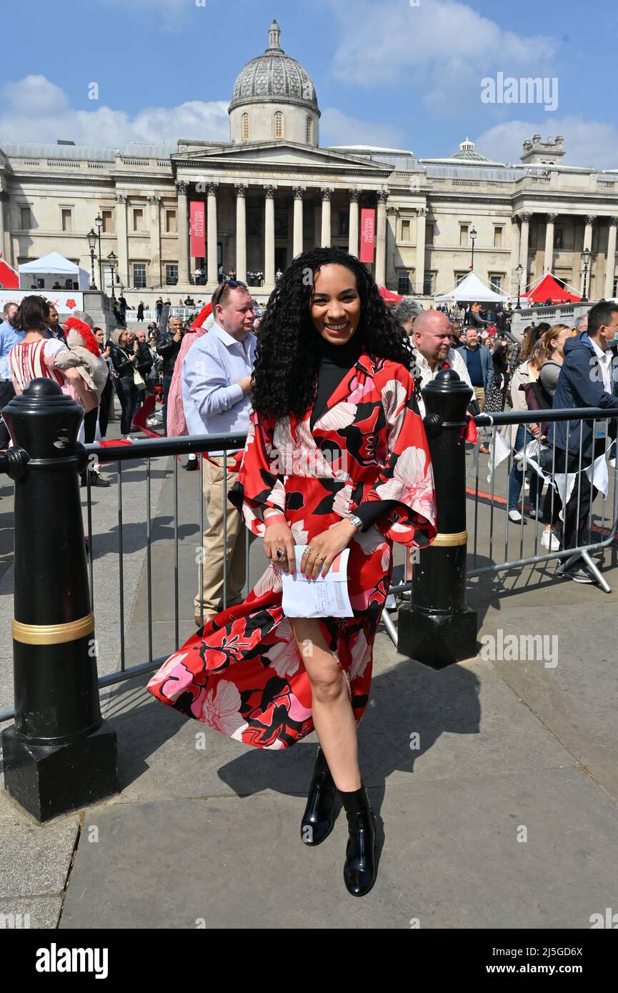 Presenter Michelle Ackerley at London’s St George’s Day celebrations in ...