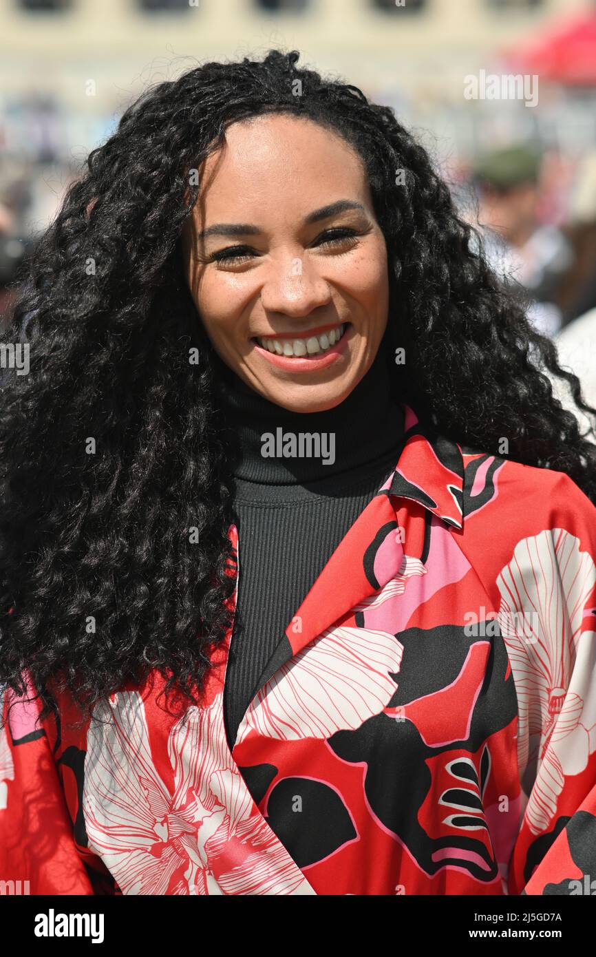 Presenter Michelle Ackerley at London’s St George’s Day celebrations in ...