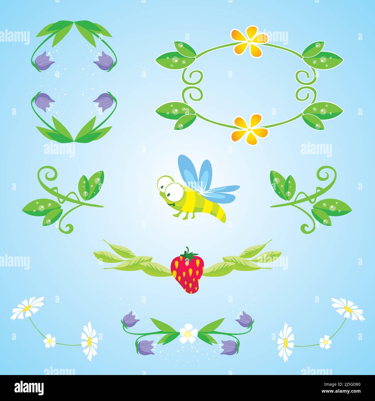 Nature leaves and grass Stock Vector Images - Alamy