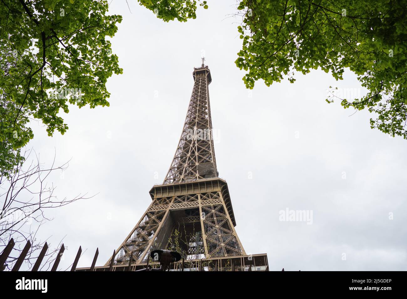 A view of the Eiffel tower in Paris. The Eiffel Tower is a structure ...