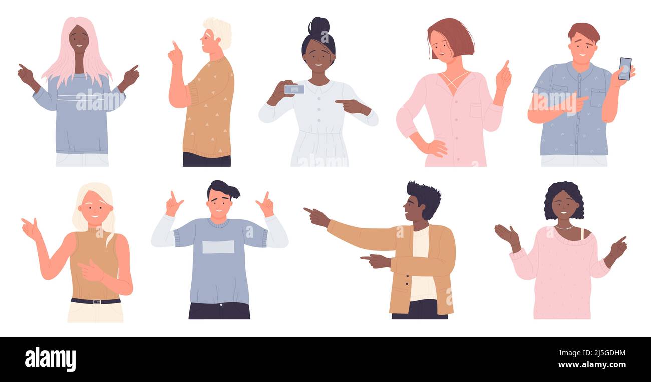 Cartoon man pointing way hi-res stock photography and images - Alamy