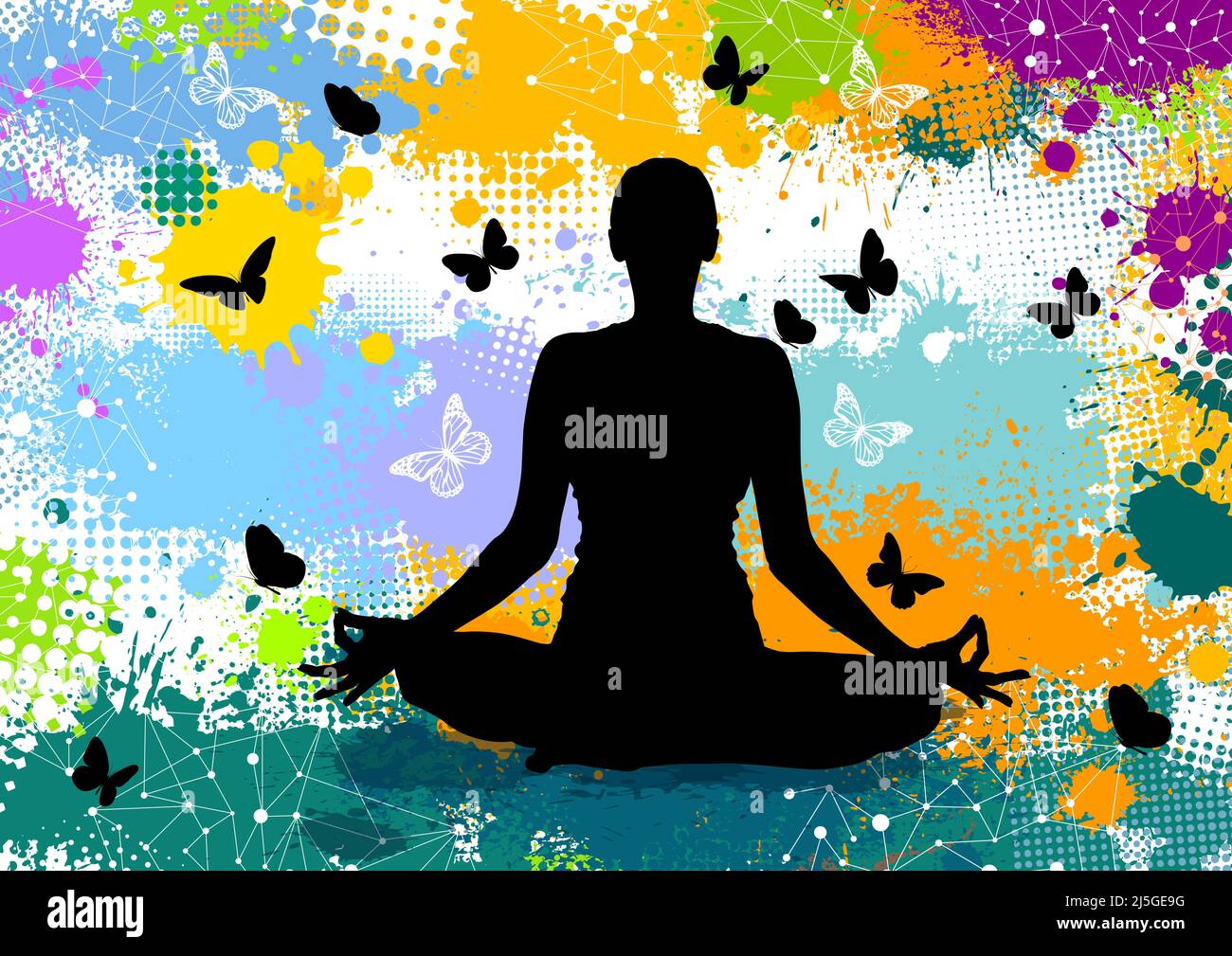 yoga. lotus position silhouette. Vector illustration Stock Vector Image ...