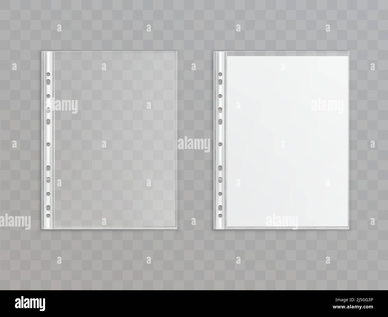 Vector 3d realistic translucent punched pocket isolated on transparent ...