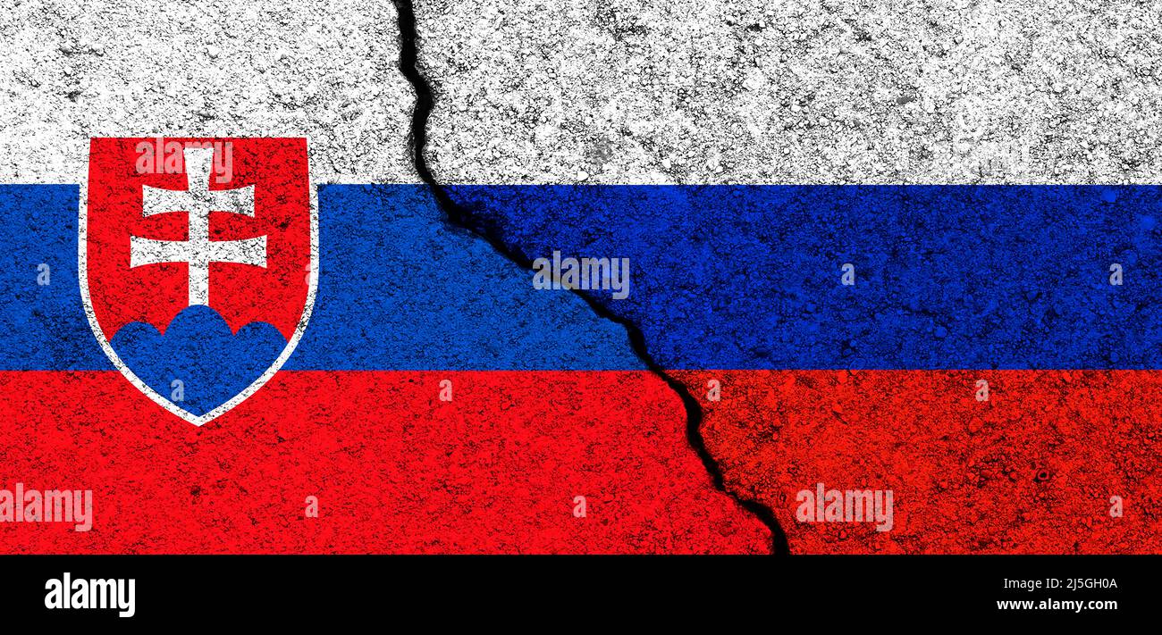 Russia and Slovakia flags background. Diplomacy and political, conflict ...