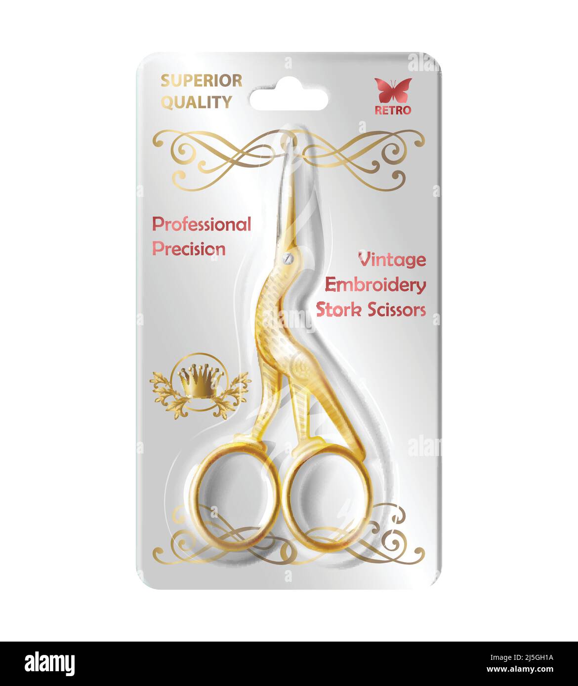 Vector realistic nail scissors in transparent packaging, professional ...