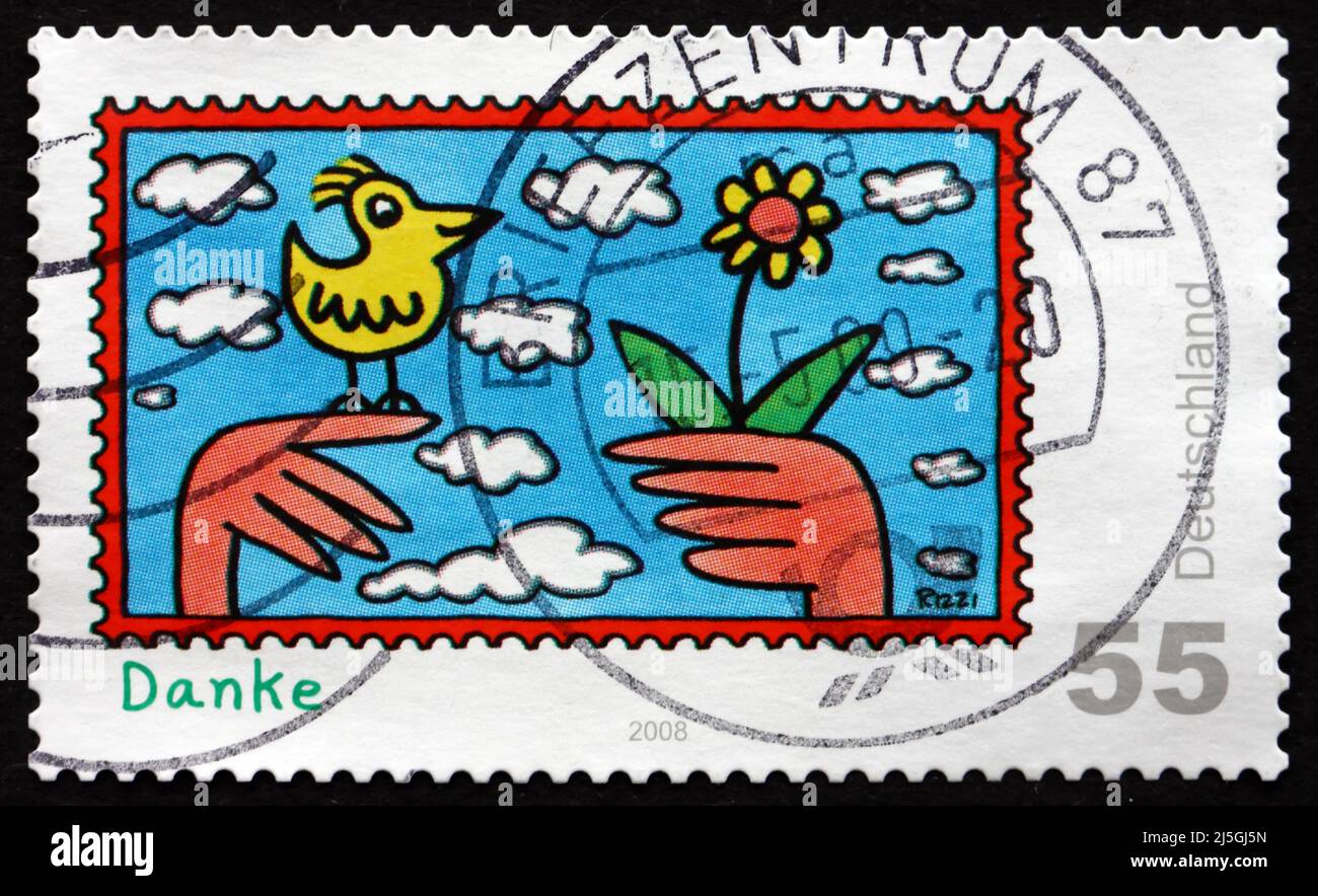 GERMANY - CIRCA 2008: a stamp printed in the Germany shows Thank You ...