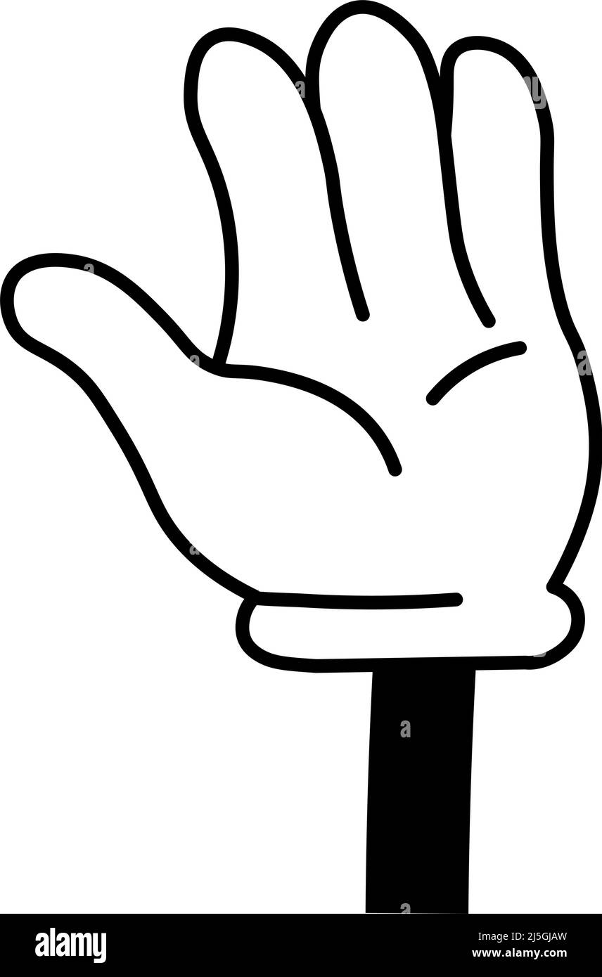 Hand gesture, greeting open palm icons vector Stock Vector Image & Art ...