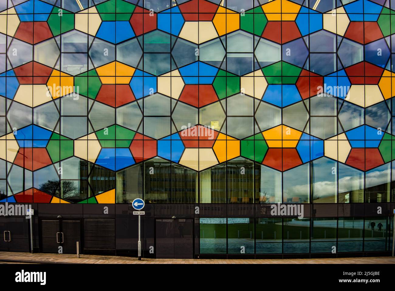 One Smithfield; modern colourful glass building in Hanley, Stoke On ...