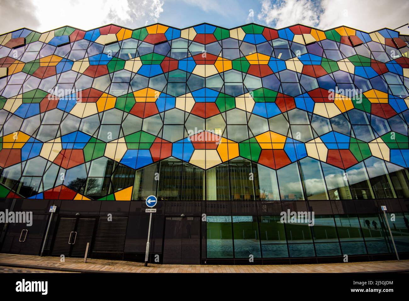 One Smithfield; modern colourful glass building in Hanley, Stoke On ...