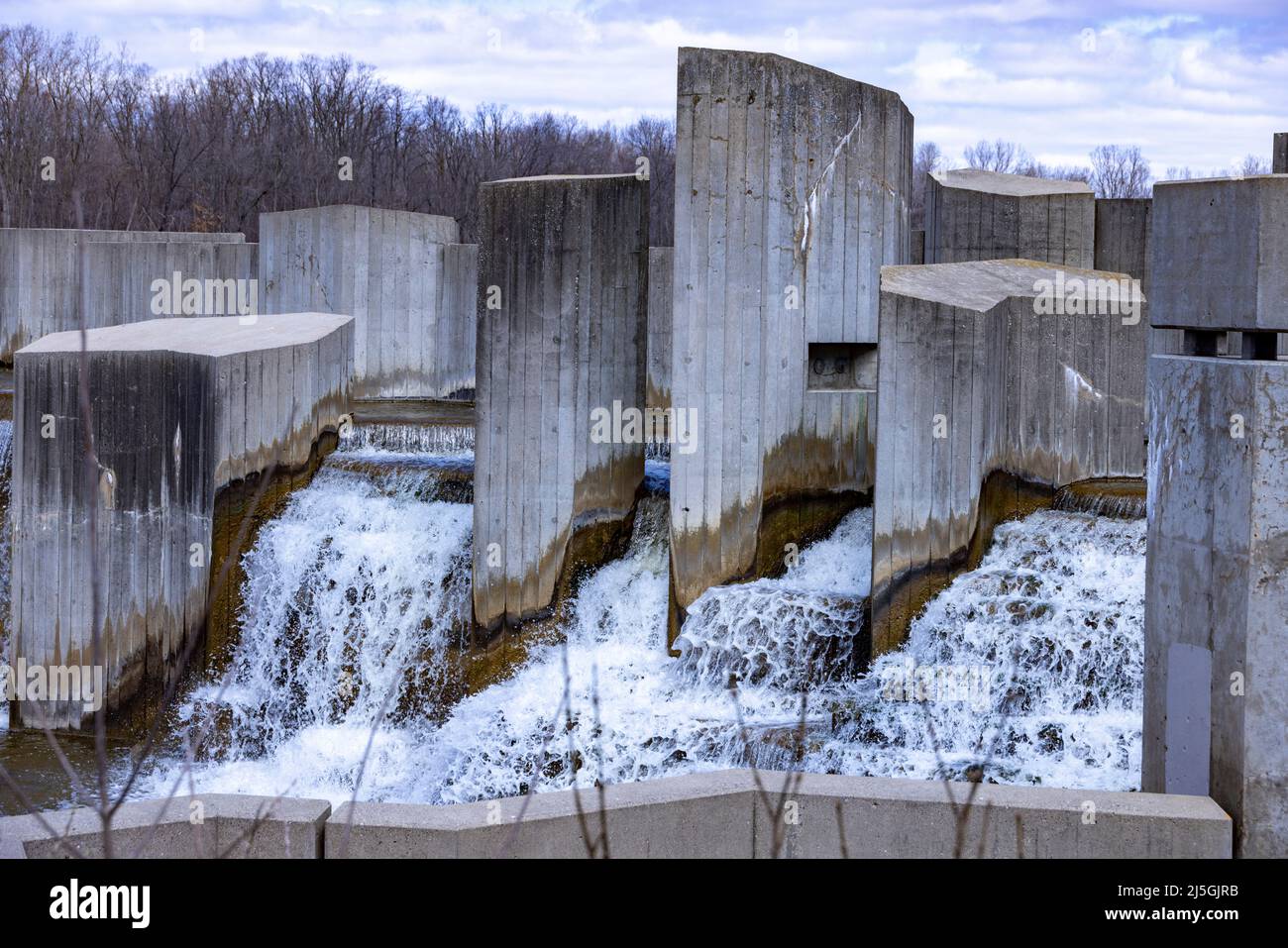 Stepping Stone Falls in the Genesee Recreation Area, brutalist ...