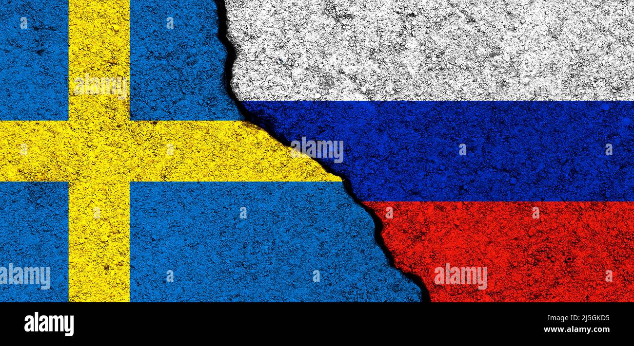 Russia and Sweden flags background. Diplomacy and political, conflict ...