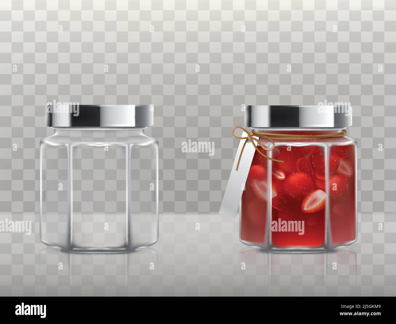 A set of vector illustrations in a realistic style of glass figured ...