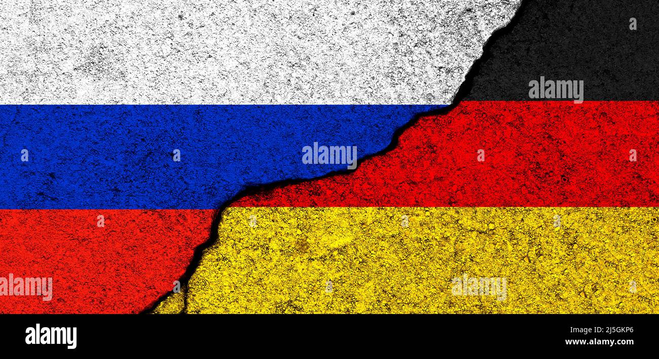 Russia and Germany flags background. Diplomacy and political, conflict ...
