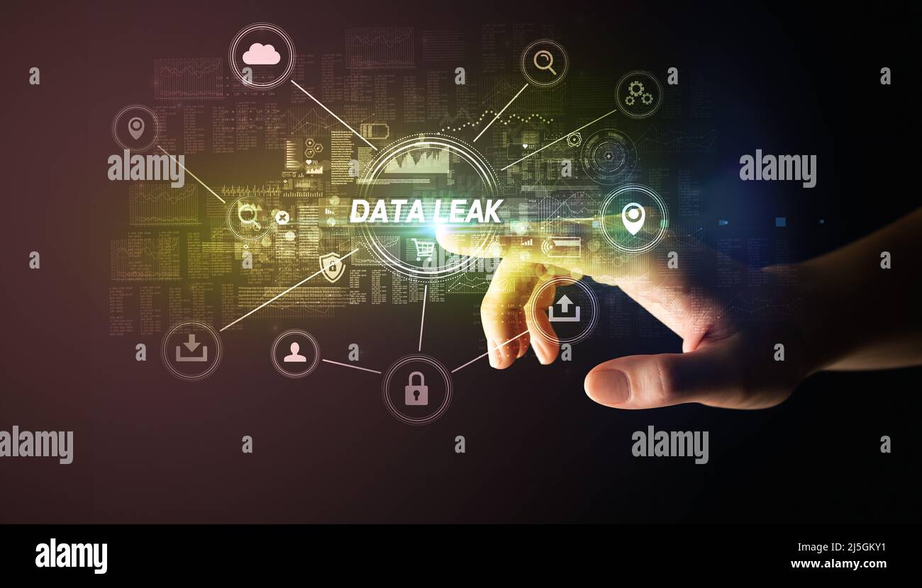 Hand touching cybersecurity button concept Stock Photo - Alamy