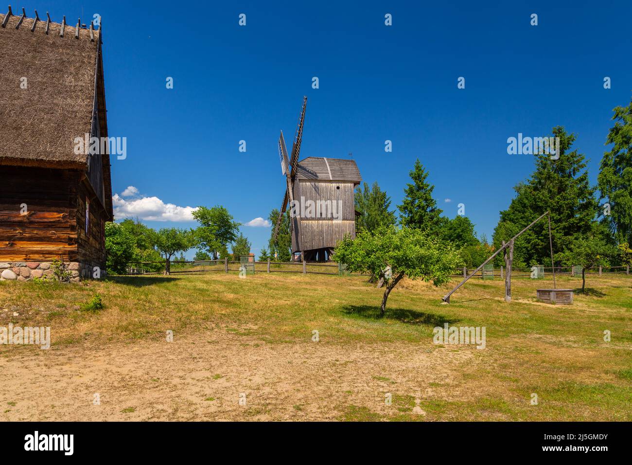 Dutch type windmill in open-air museum, Kashubian Ethnographic Park ...