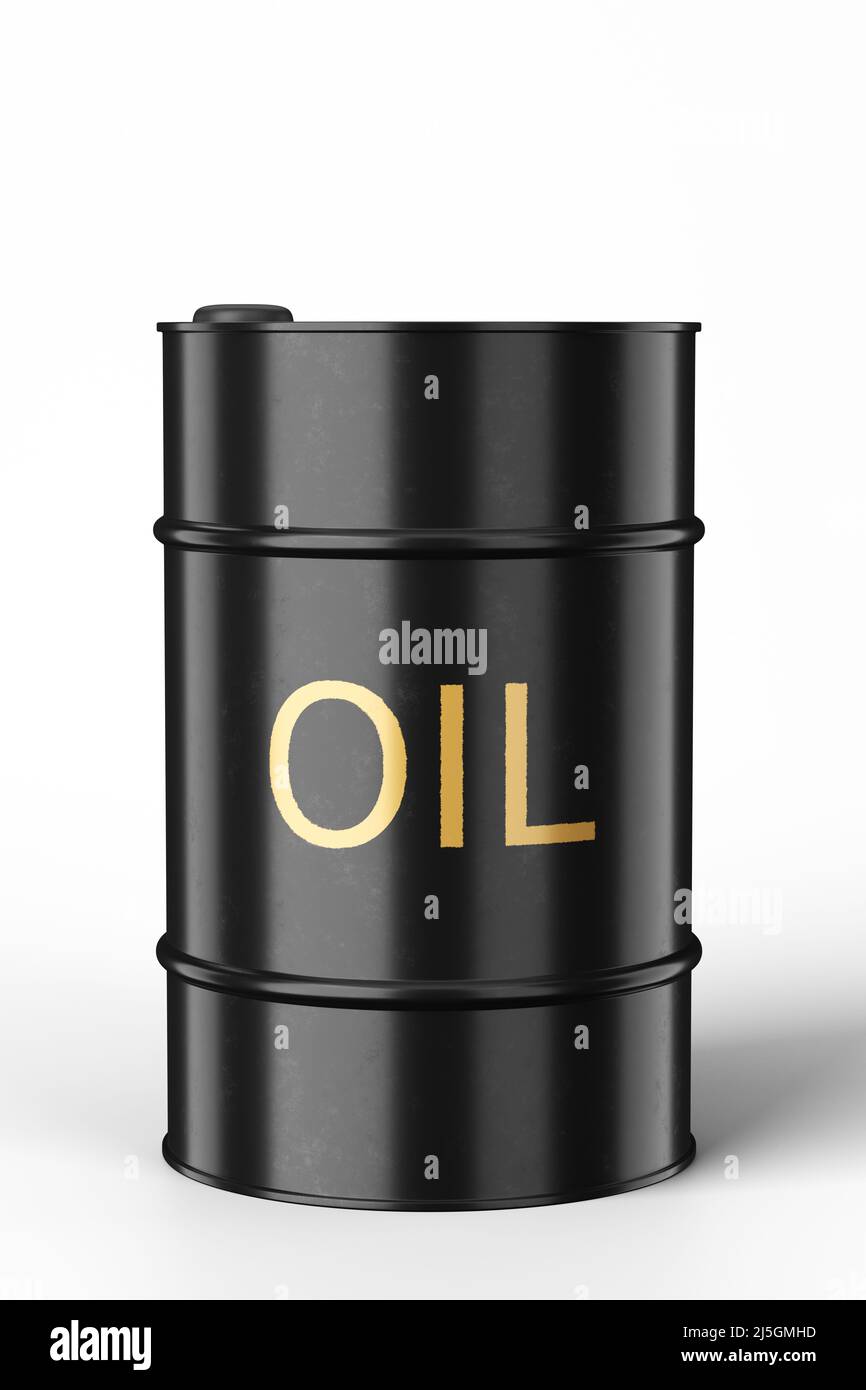Oil barrel isolated on white. 3d render Stock Photo - Alamy