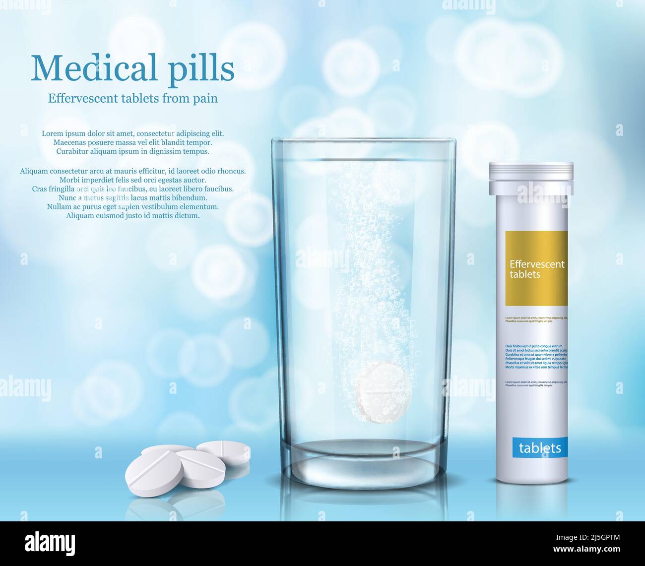 Round effervescent tablets hi-res stock photography and images - Alamy