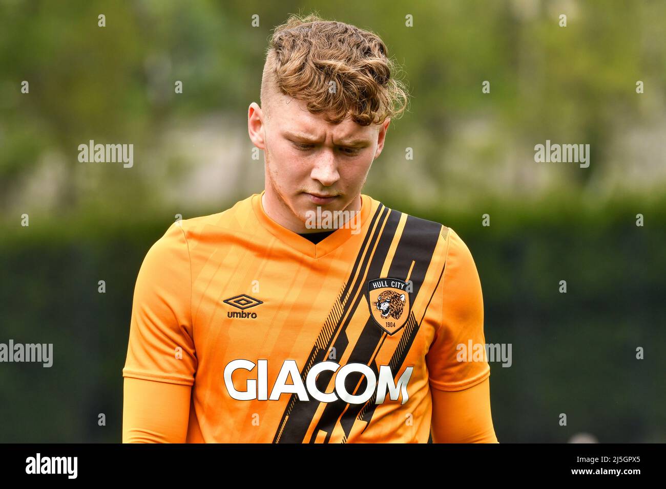 Swansea, Wales. 23 April 2022. Harry Wallis of Hull City Under 18s ...