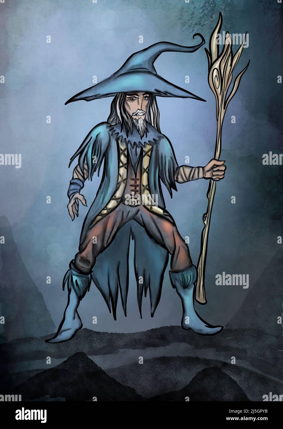 Wizard illustration hi-res stock photography and images - Alamy