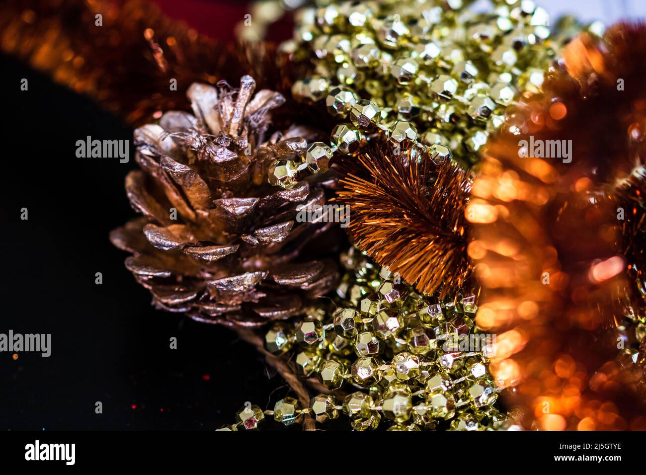 Decorations and ornaments for decorating the Christmas tree in a ...
