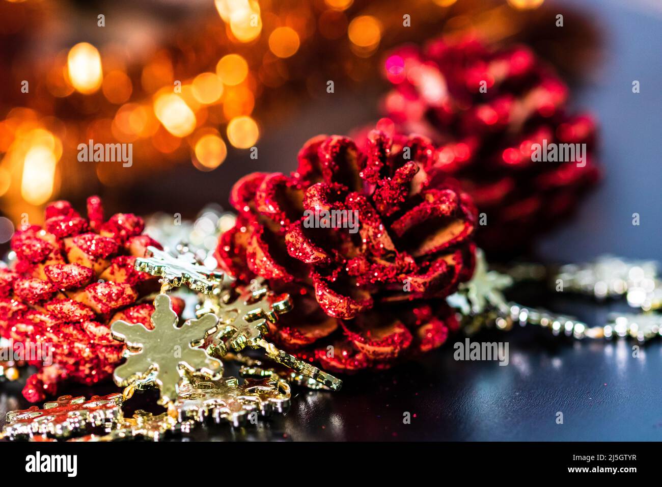 Decorations and ornaments for decorating the Christmas tree in a ...
