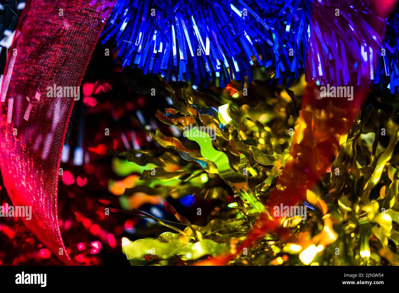 Christmas composition with seasonal decorations and ornaments, colorful ...