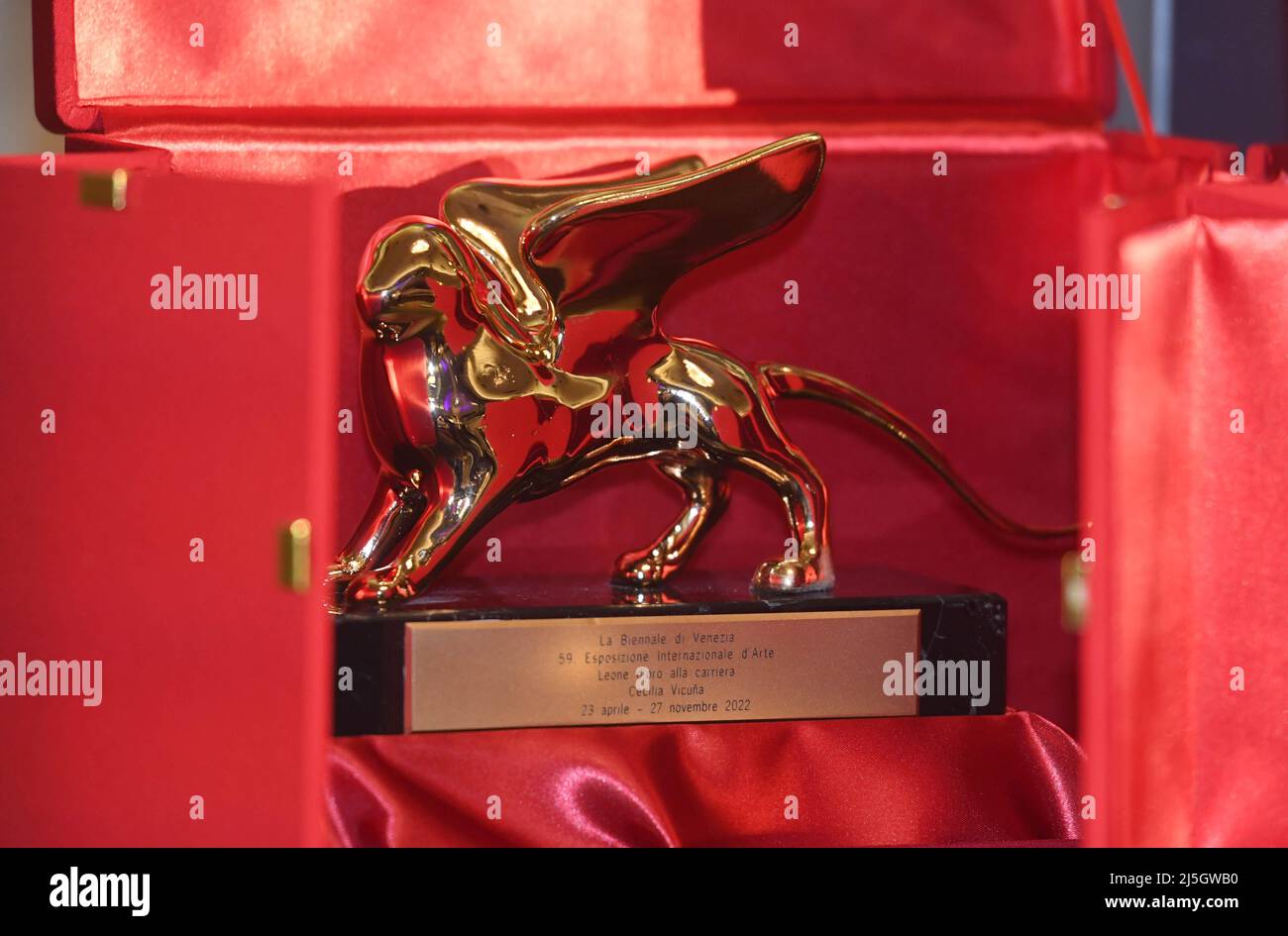Venedig, Italy. 23rd Apr, 2022. The Golden Lion for the lifetime ...
