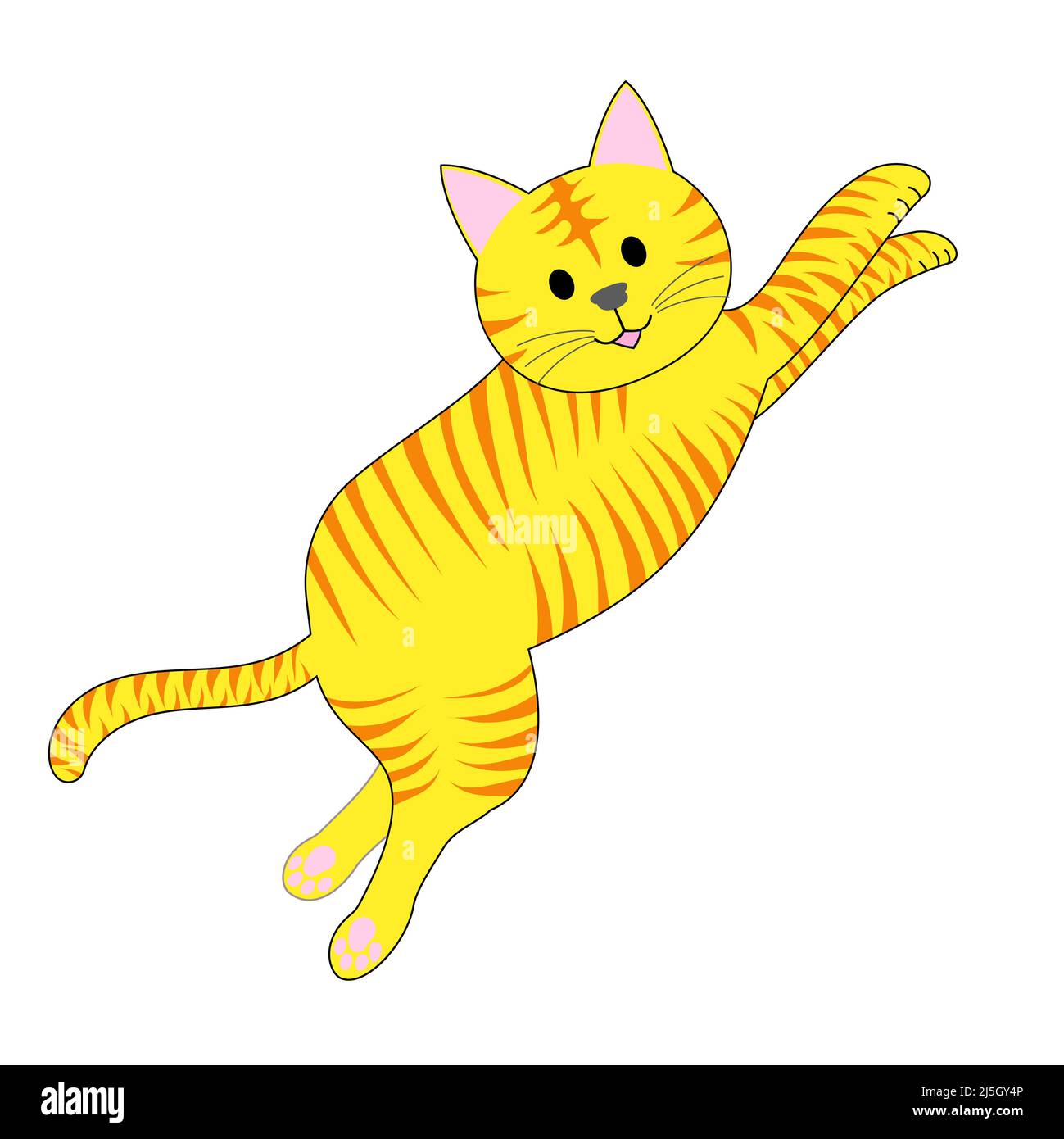 jumping tabby cat with white background Stock Photo - Alamy