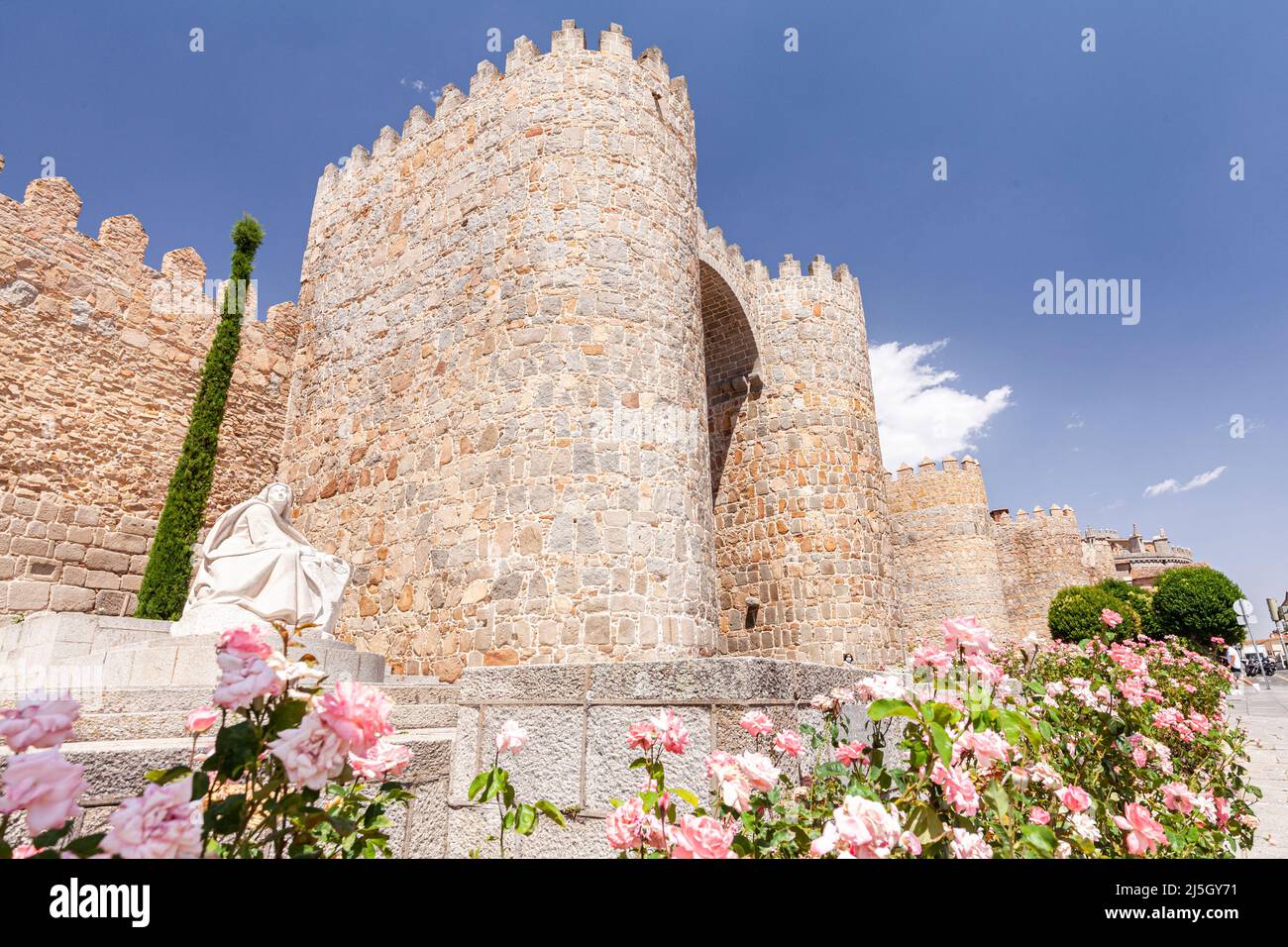 Alcazar gate in the Wall of Avila, Avila, Spain Stock Photo - Alamy