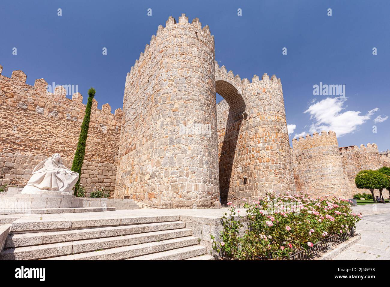 Alcazar gate in the Wall of Avila, Avila, Spain Stock Photo - Alamy