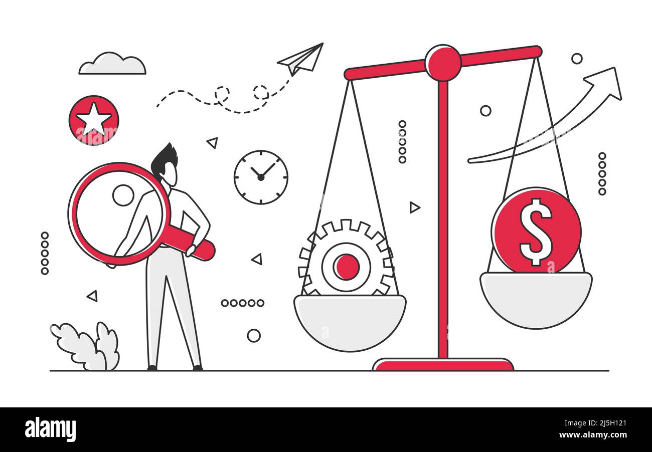 Business balance between work and profit. Effective time and task ...