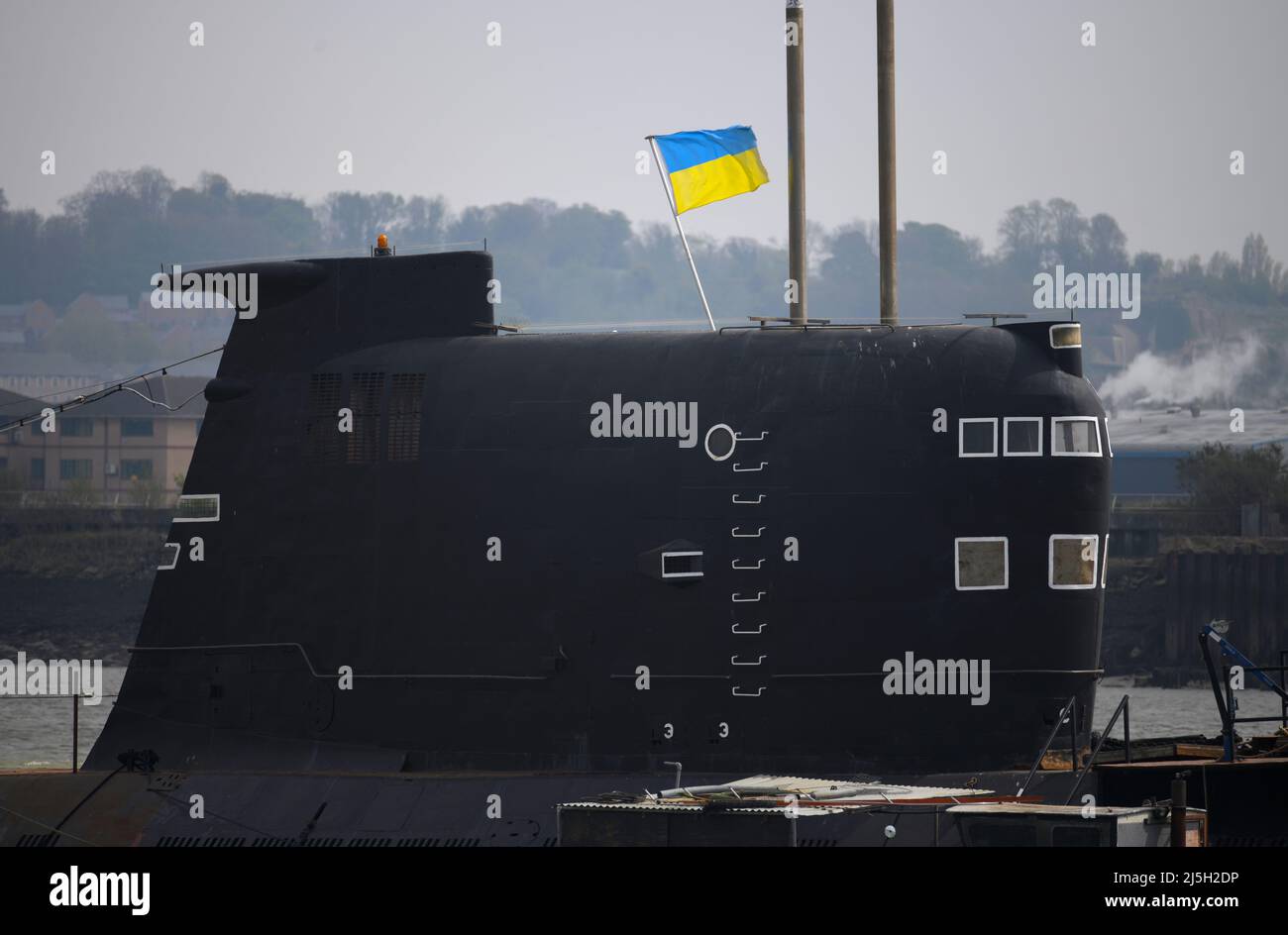 23/04/2022 Strood UK Former Russian Navy Foxtrot-Class submarine of the ...