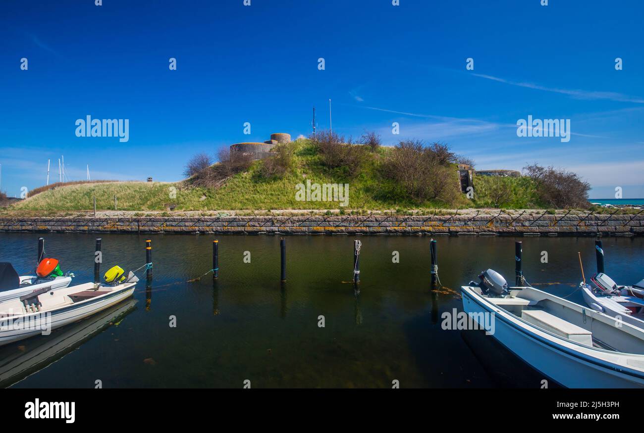 Dockyard in front of Dragor fort of Denmark during sunny day Stock ...