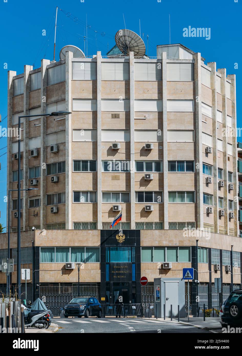 Facade of the Embassy of the Russian Federation in Lisbon, Portugal ...