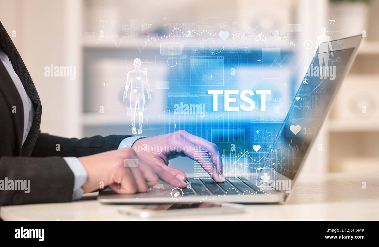 Doctor working a health check Stock Photo - Alamy