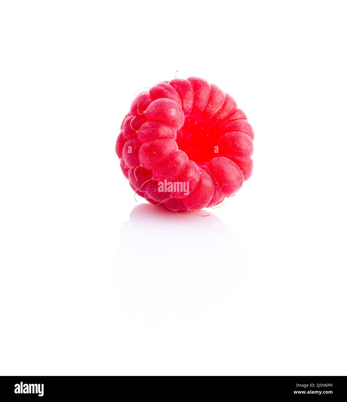 One raspberry isolated on white background Stock Photo - Alamy