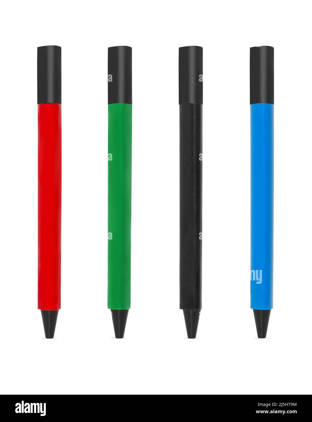 pens for writing, on a white background in isolation, collage Stock ...