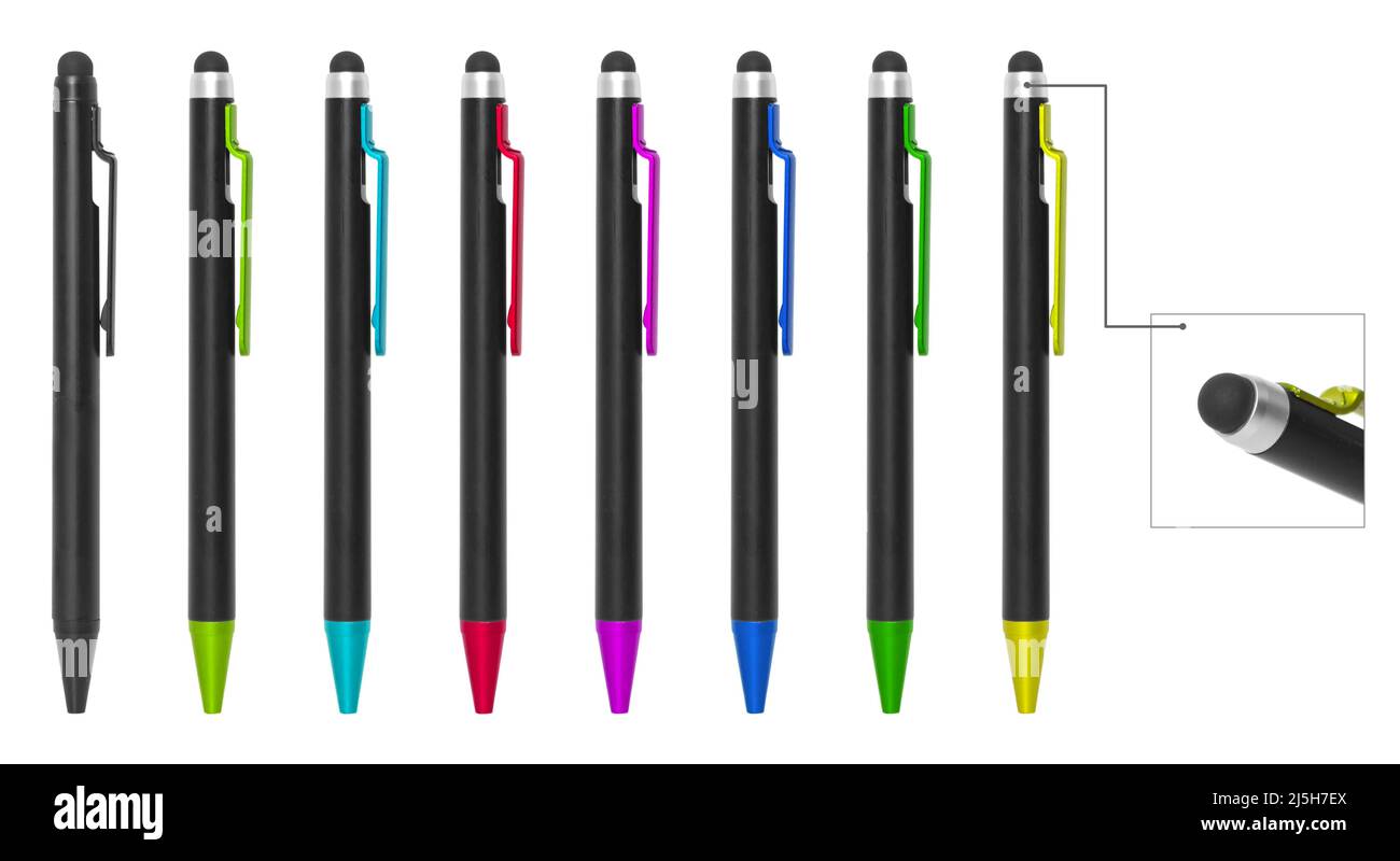 pens for writing, on a white background in isolation, collage Stock ...