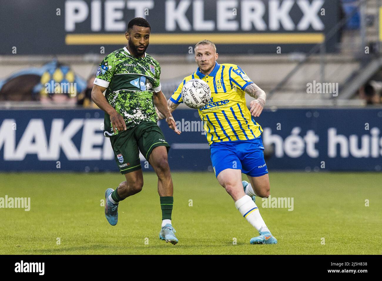 WAALWIJK - 23-04-2022, Mandemakers stadion. Dutch football, eredivisie, season 2021-2022. PEC ...