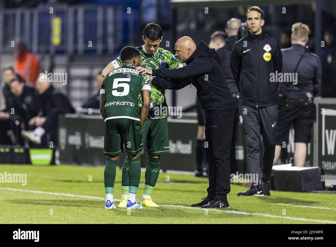 WAALWIJK - 23-04-2022, Mandemakers stadion. Dutch football, eredivisie, season 2021-2022. PEC ...
