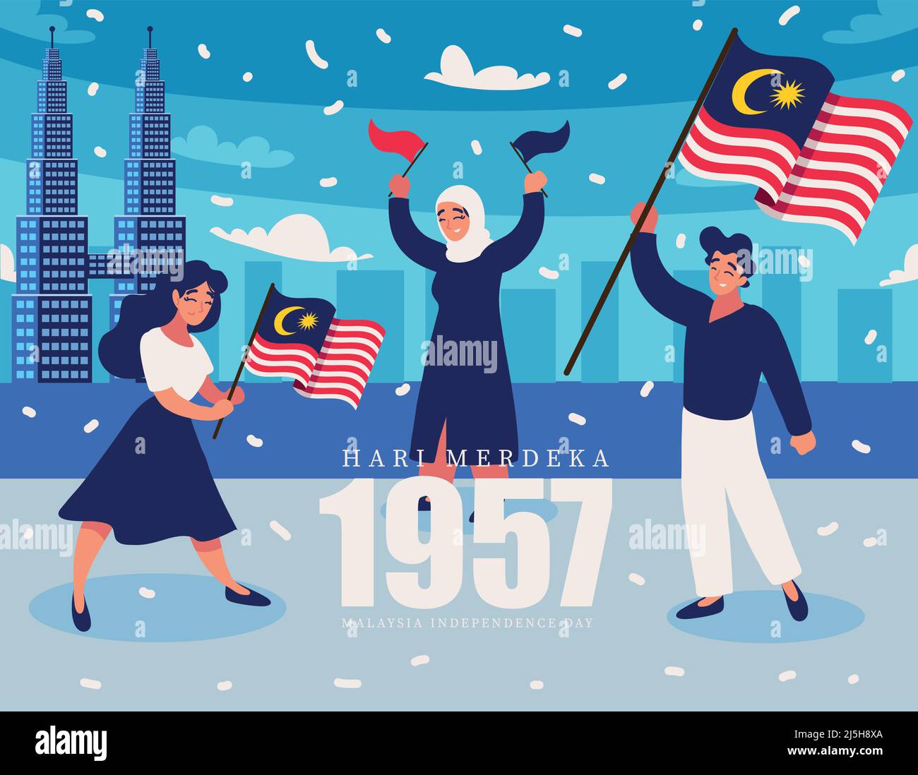 people celebrating hari merdeka festive Stock Vector Image & Art - Alamy