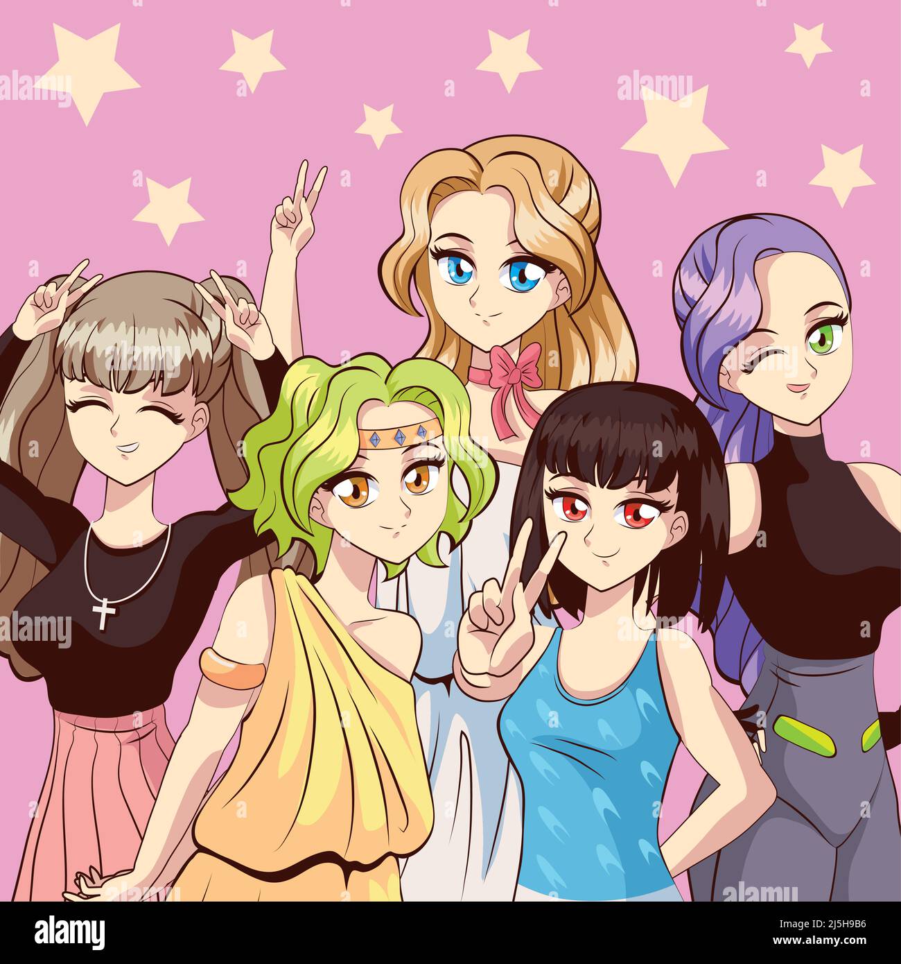 young people anime Stock Vector Image & Art - Alamy