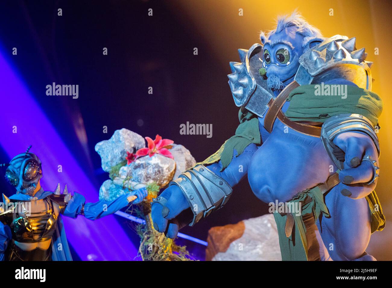 Cologne, Germany. 23rd Apr, 2022. The character "The Orc" is on stage ...