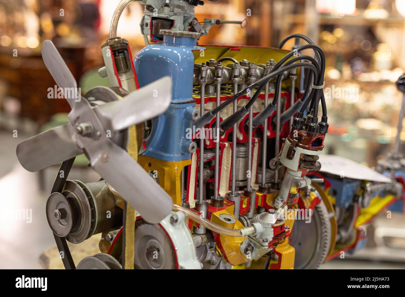 Internal Engine of a Car Painted in Various Colors Stock Photo - Alamy