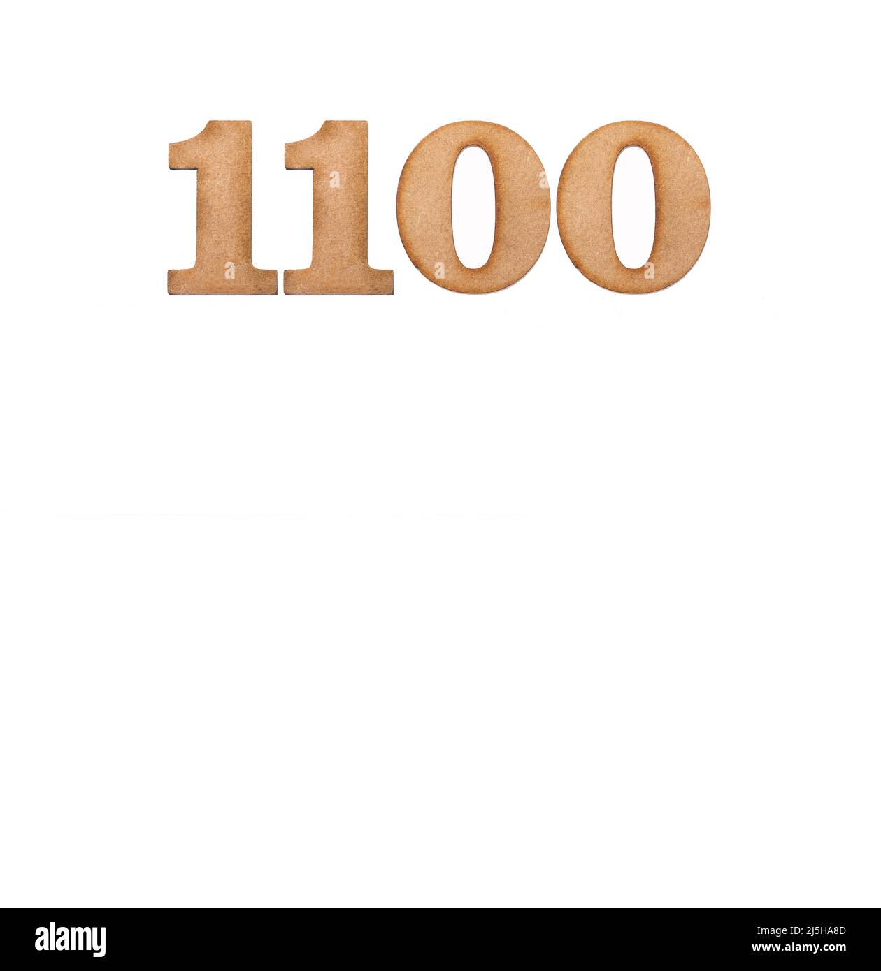 Number 1100 - Piece of wood isolated on white background Stock Photo ...