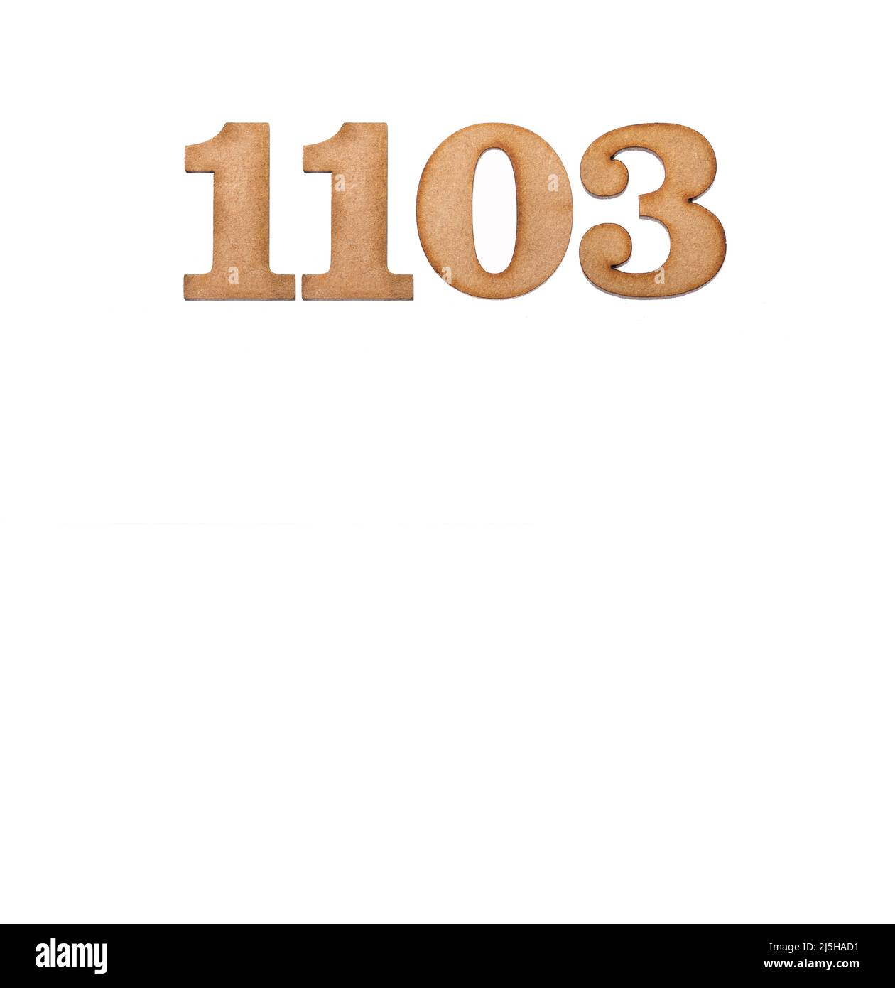 Number 1103 in wood, isolated on white background Stock Photo - Alamy
