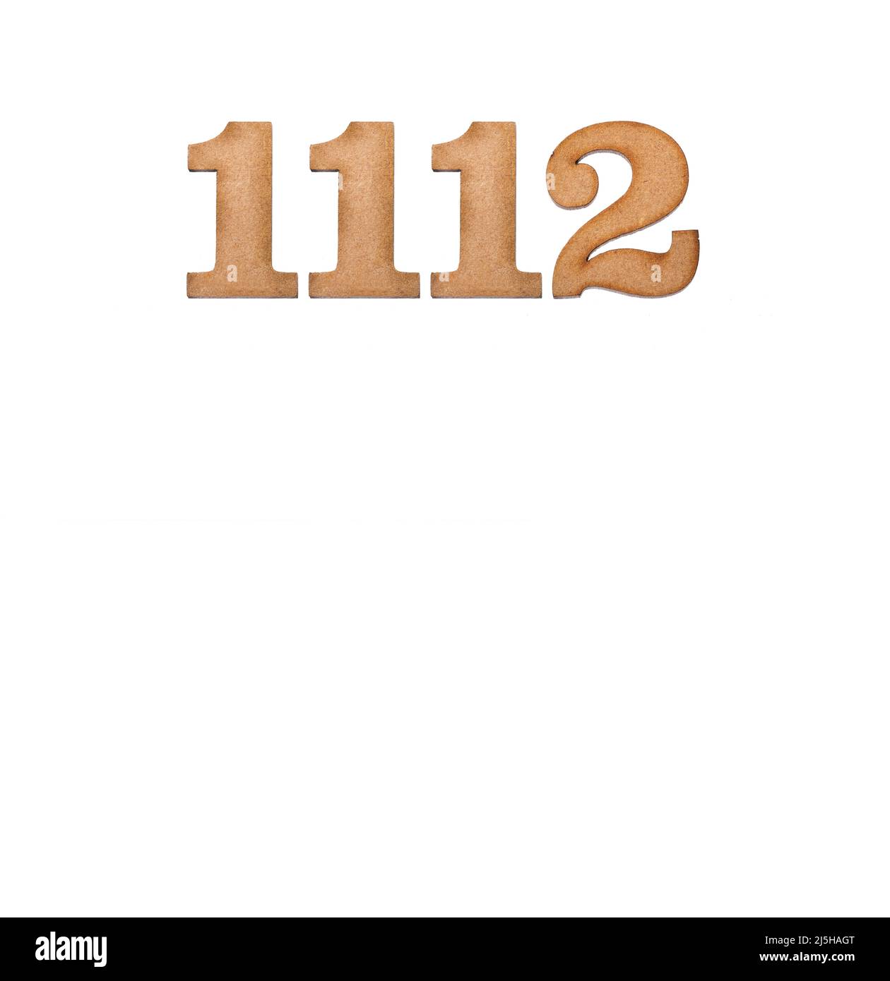 Number 1112 - Piece of wood isolated on white background Stock Photo ...