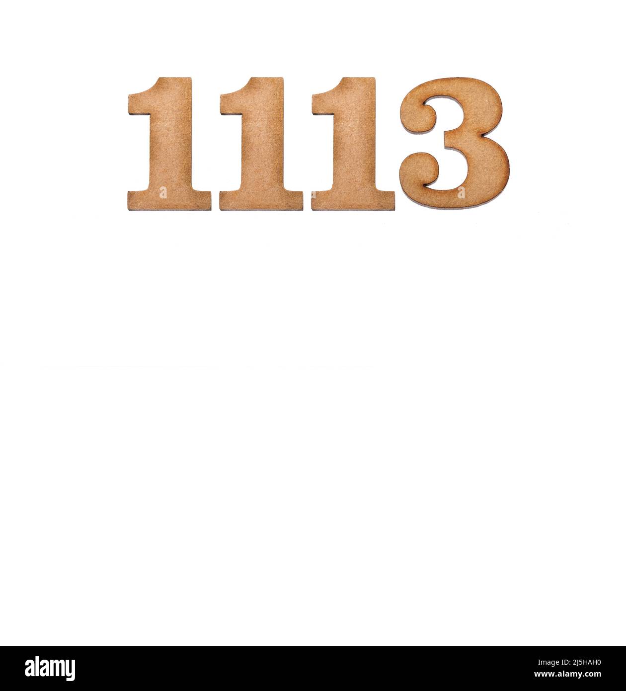 Number 1113 in wood, isolated on white background Stock Photo - Alamy