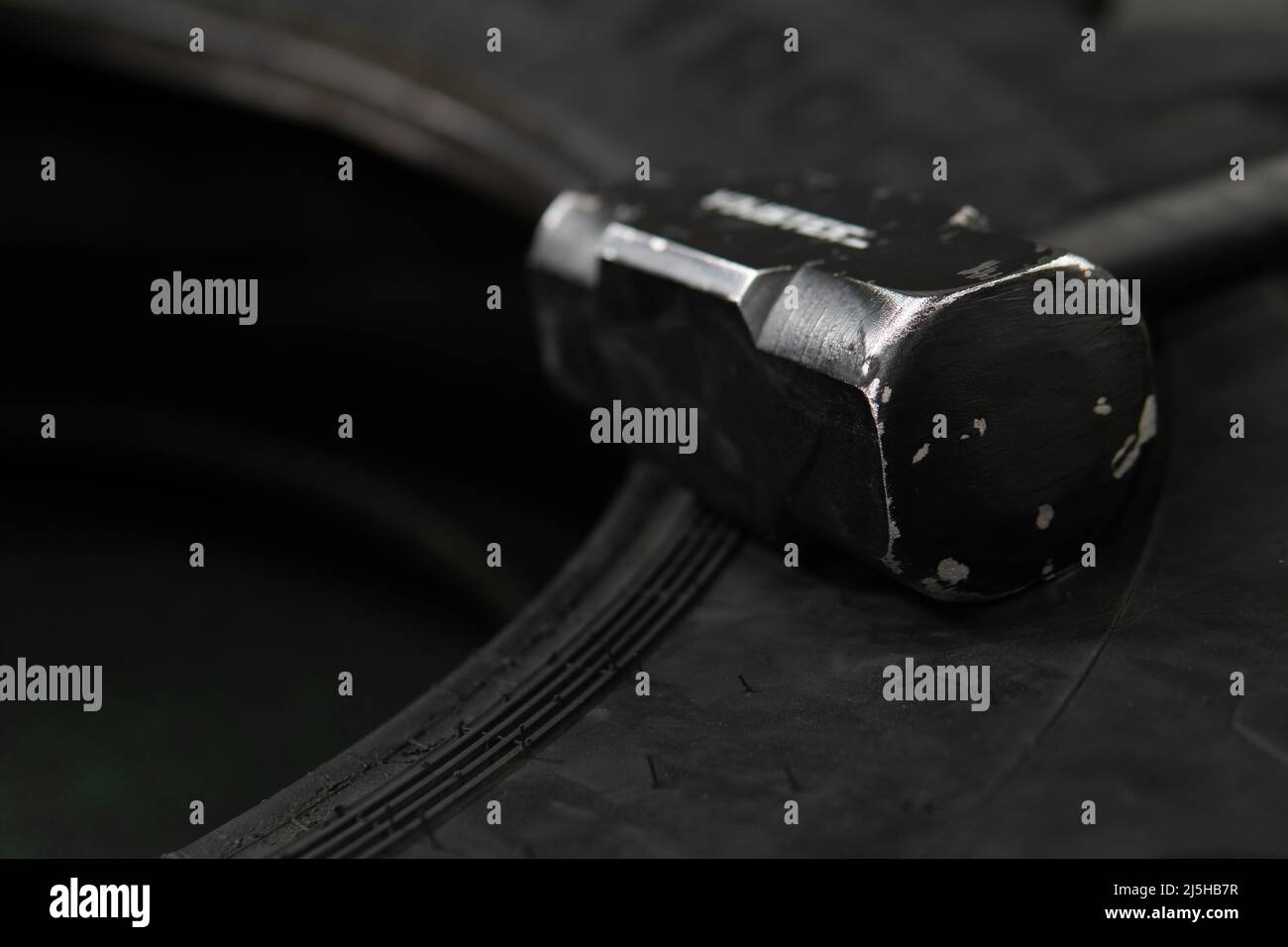 Sledgehammer tire crossfit wheel black workout athlete heavy exercise ...