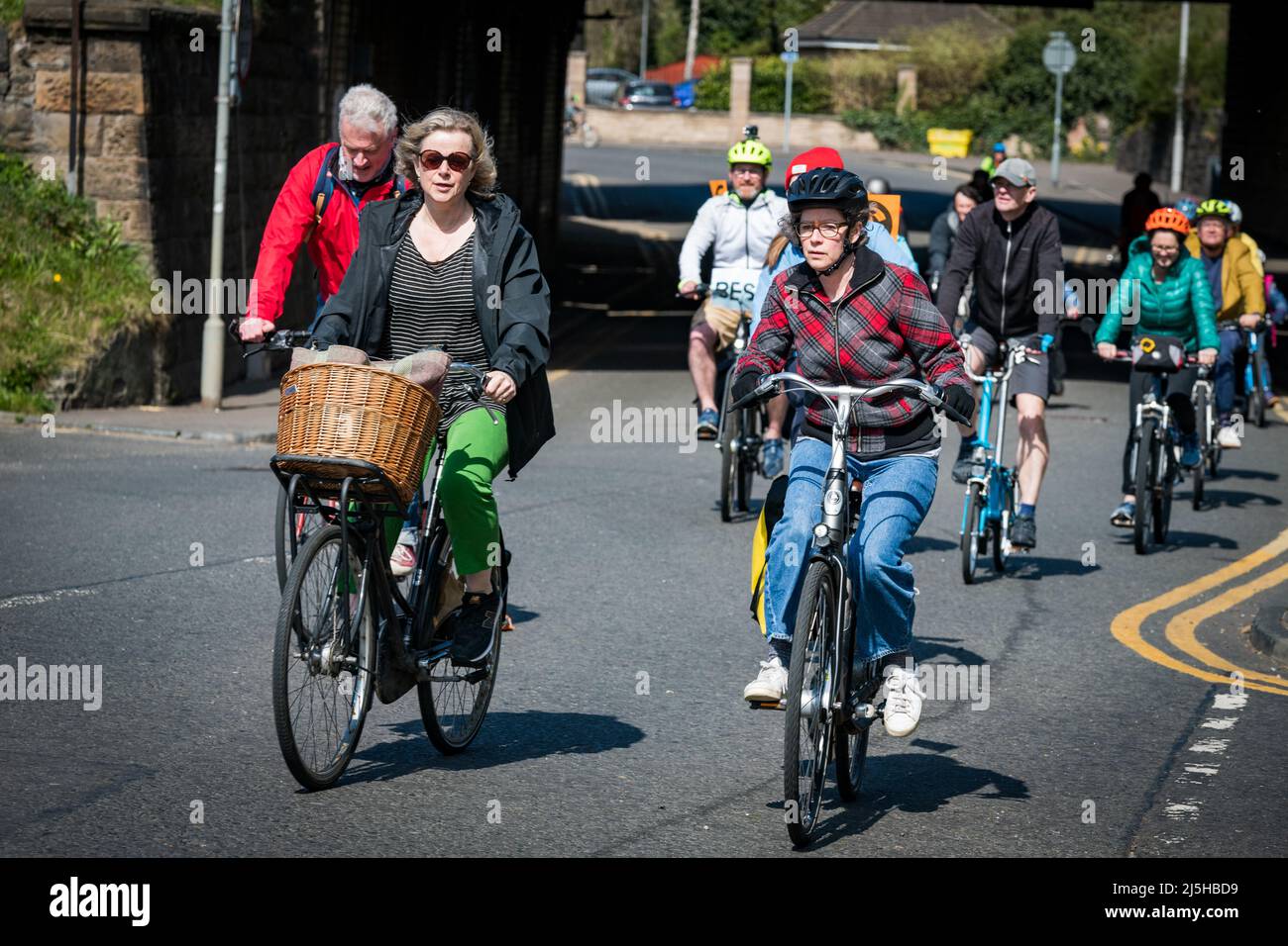 Edinburgh, Scotland. Sat 23 April 2022. Cyclists take part in the Pedal ...